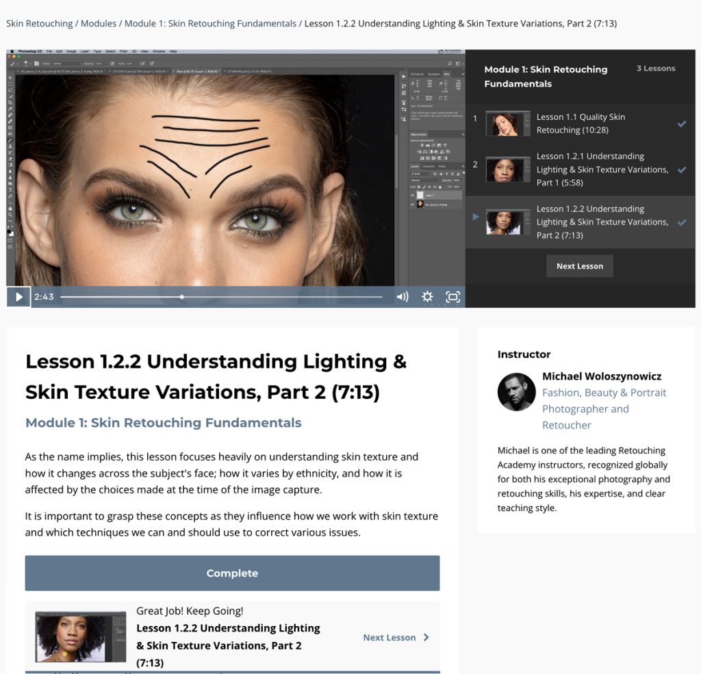 Professional Skin Retouching - Retouching Academy