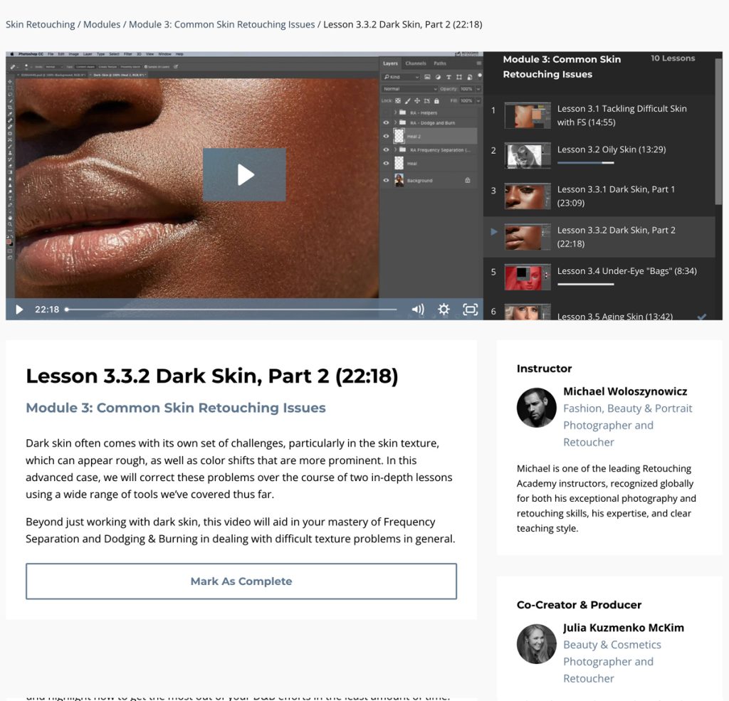 Professional Skin Retouching - Retouching Academy